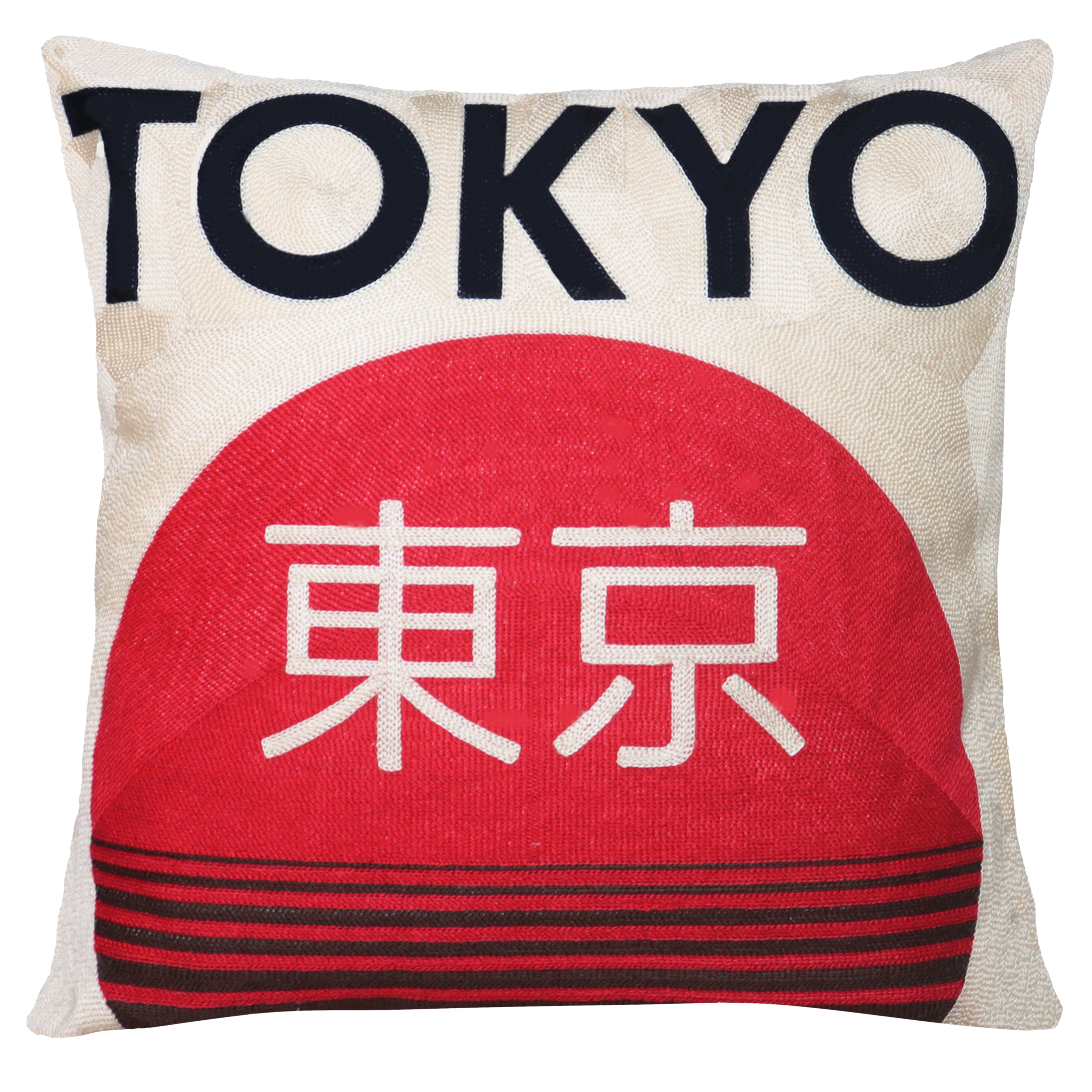 Tokyo Needlepoint Pillow – Japanese Graphic Statement Cushion | The ...